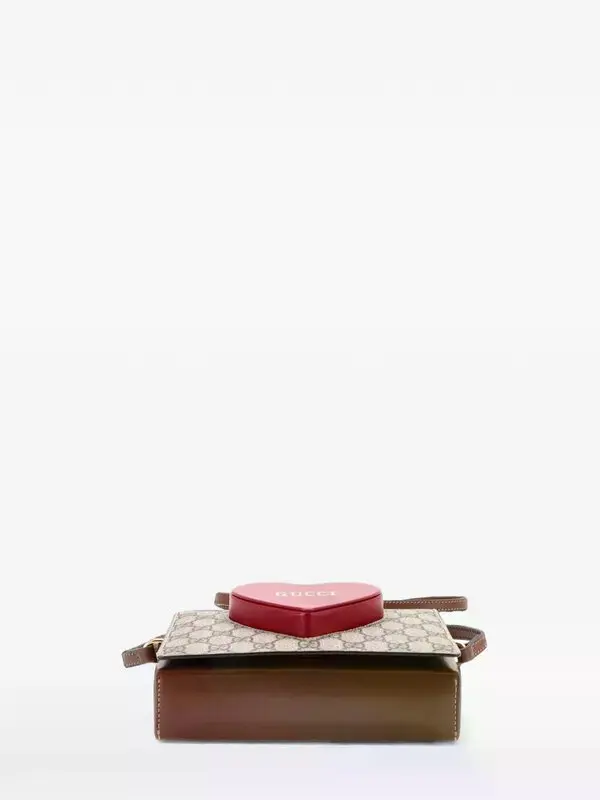Gucci Logo Heart Gg Coated Canvas Crossbody Bag