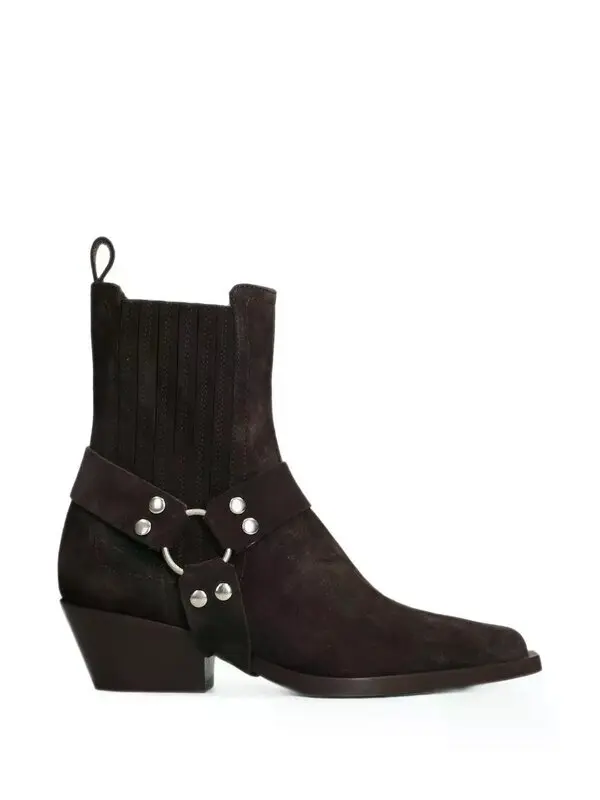 BIBI LOU Harness-detail Suede Cowboy Boots