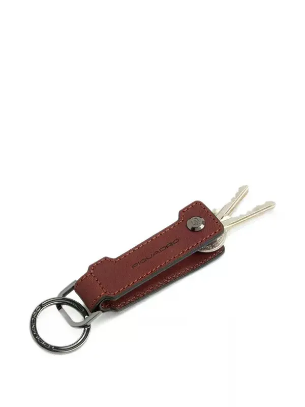 PIQUADRO Logo-engraved Leather Keyring