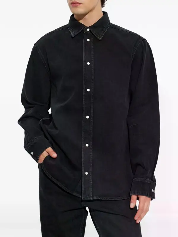 Off-White Logo-embroidered Denim Shirt