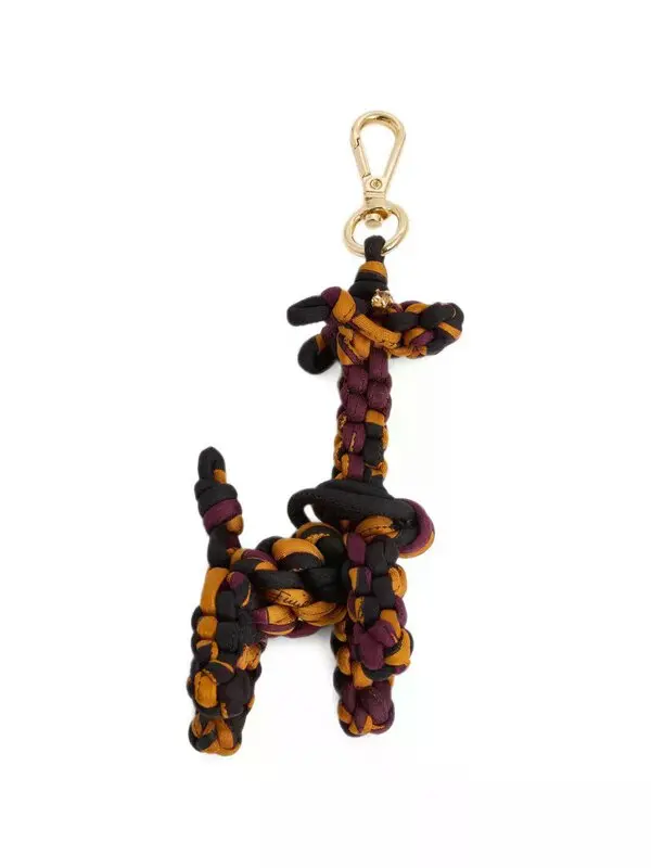 Emilio Pucci Labirinto-print Silk Giraffe Charm - Black
