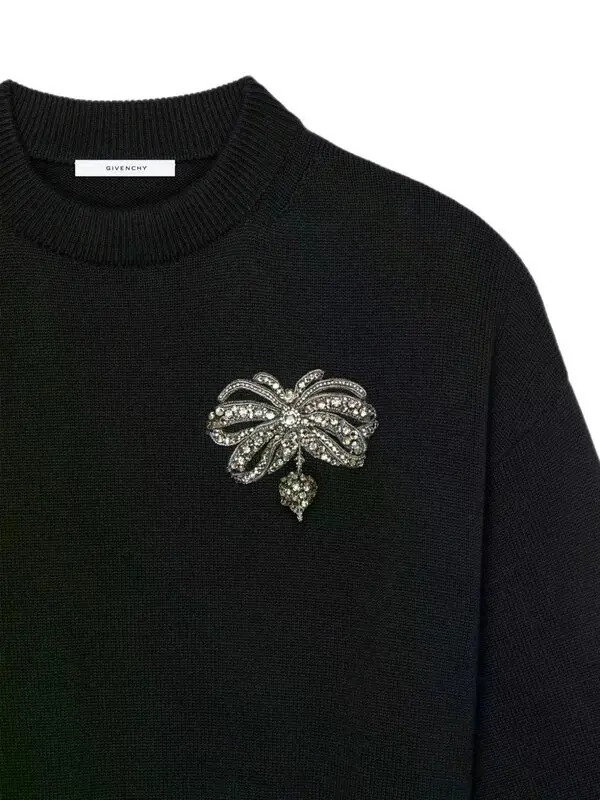 Givenchy Sweater In Wool And Cotton With Embroidered Bow