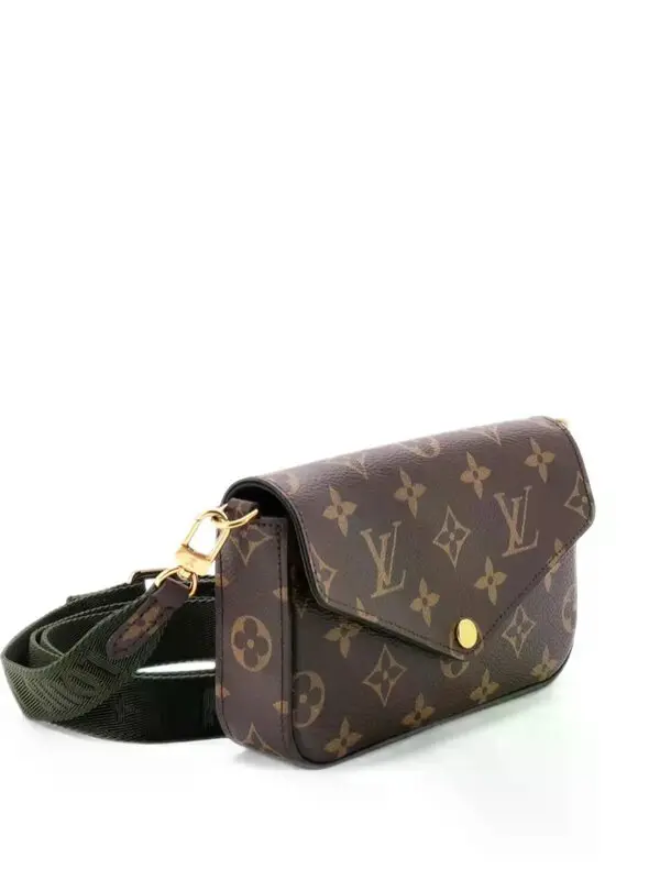 LOUIS VUITTON Felicie Strap & Go Handbag Monogram Canvas Crossbody Bag - Brown
