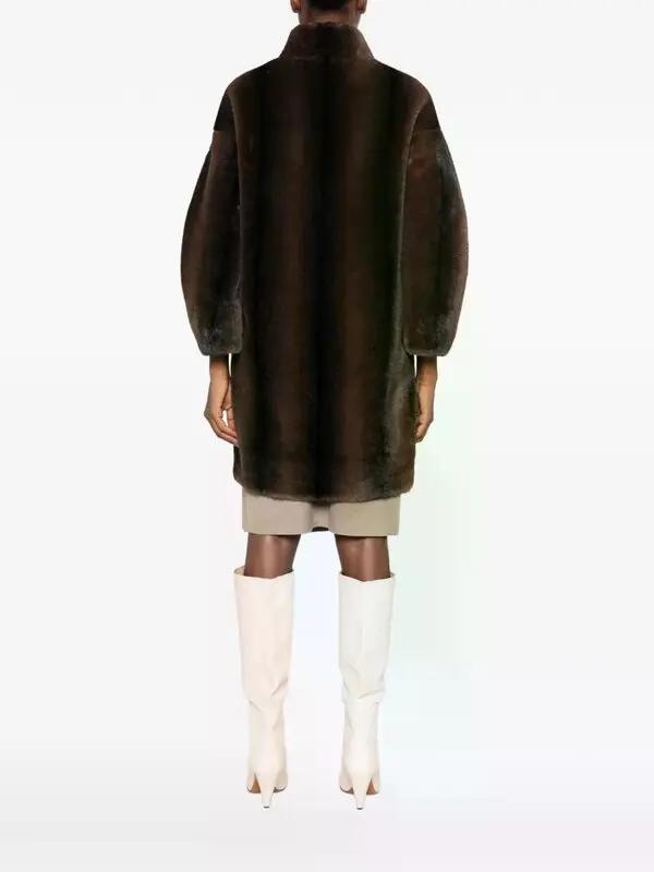 BETTA CORRADI Faux-fur Funnel-neck Coat