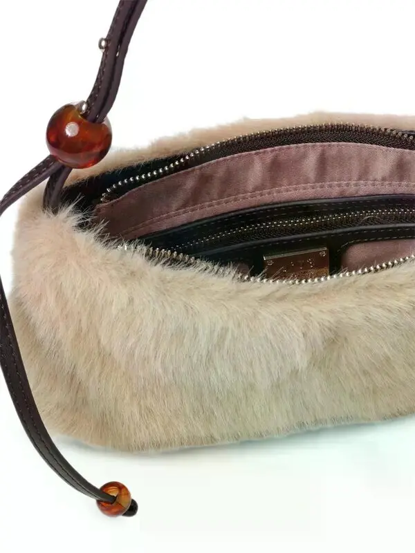 V°73 Faux-fur Logo-plaque Shoulder Bag