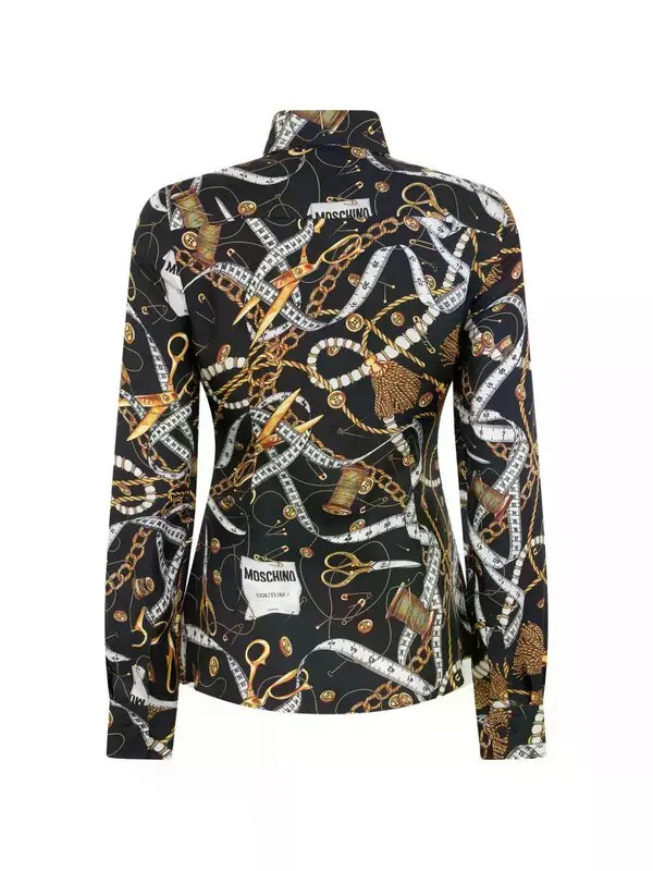Moschino Chain-print Shirt - Black