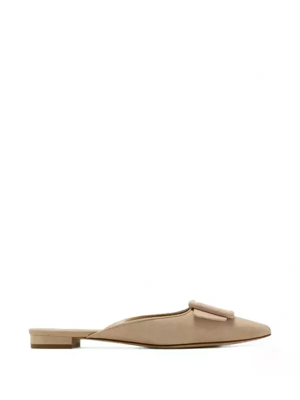 Manolo Blahnik Maysale Suede Mules
