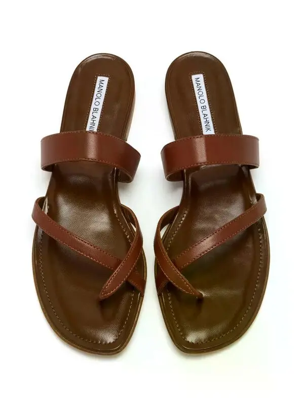 Manolo Blahnik Susa Leather Sandals