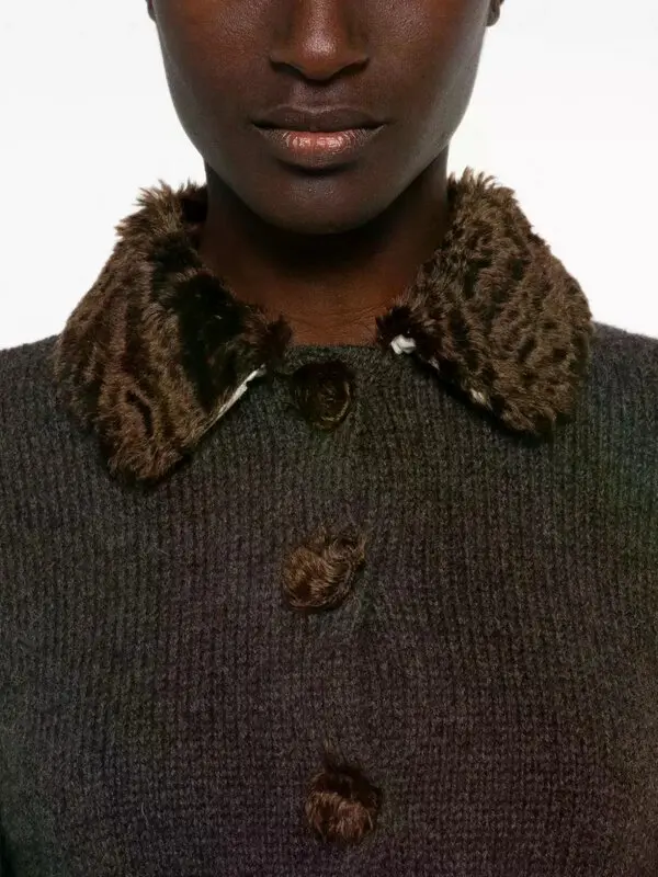 Moschino 2000s Faux-fur Trim Jacket - Brown