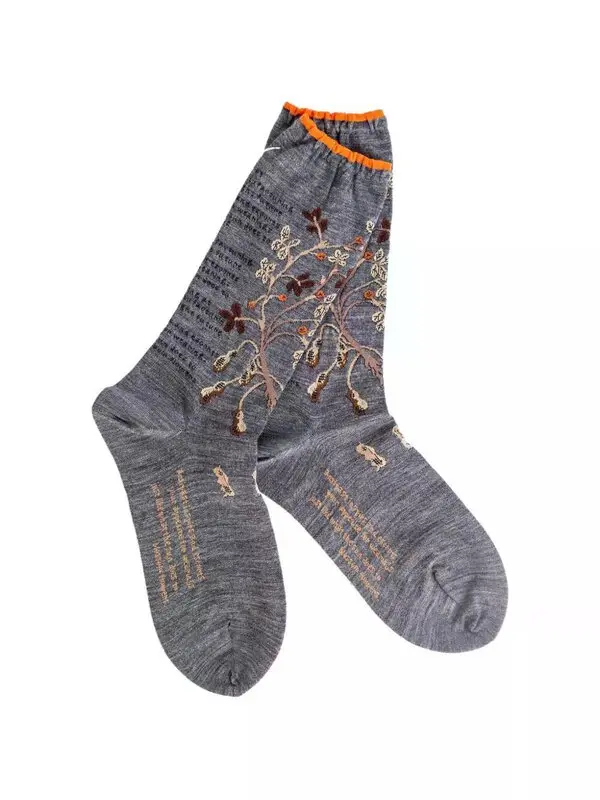 ANTIPAST Floral-intarsia Knitted Socks