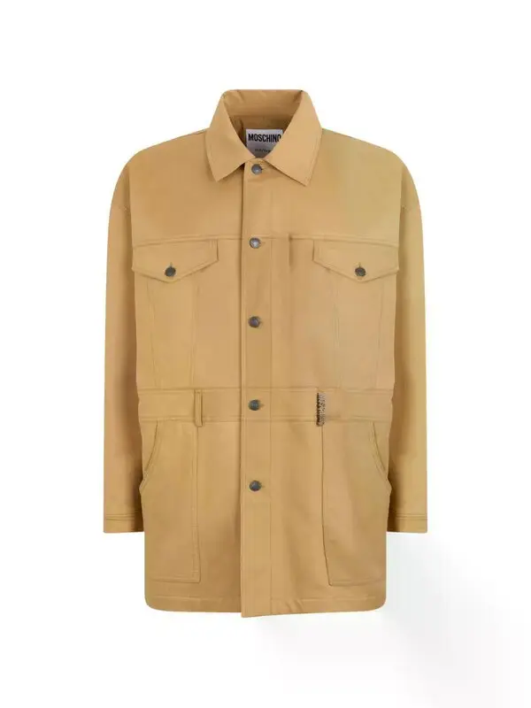 Moschino Logo-plaque Button-up Coat
