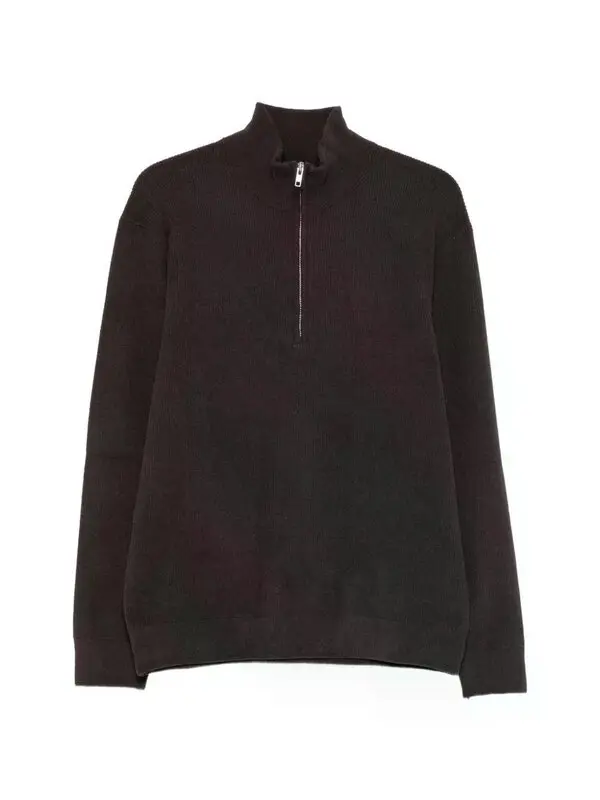 Nn07 Half-zip Ribbed Sweater