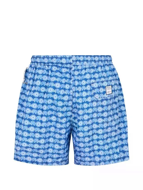 Fedeli Elephant-print Swim Shorts