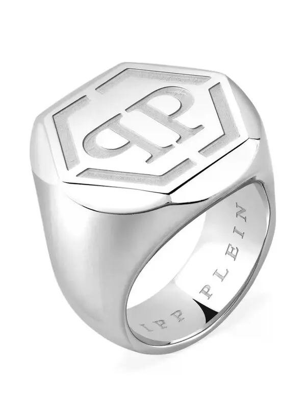 Philipp Plein Edge Hexagonal Ring - Silver