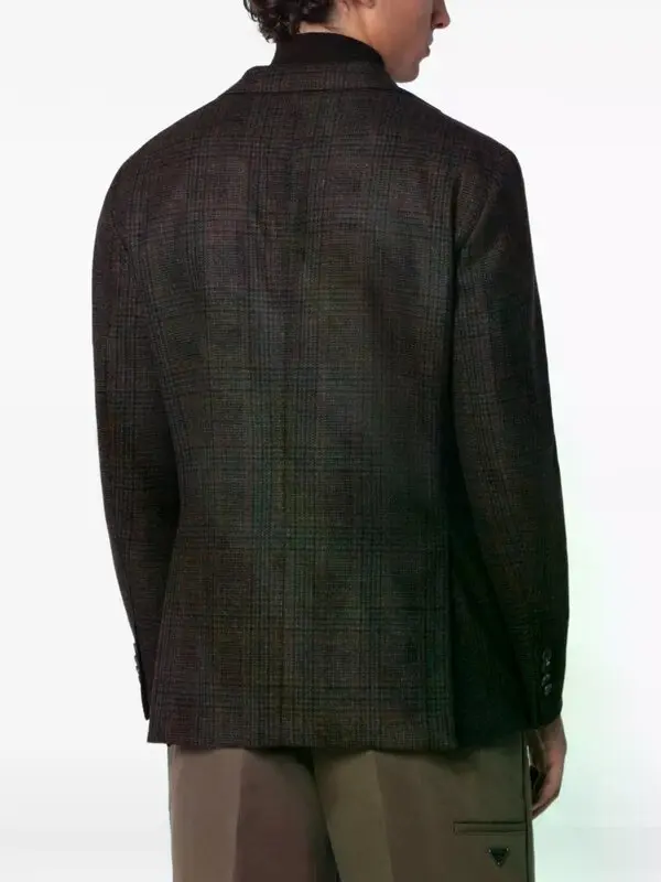 SANTANIELLO Check-pattern Wool Blazer