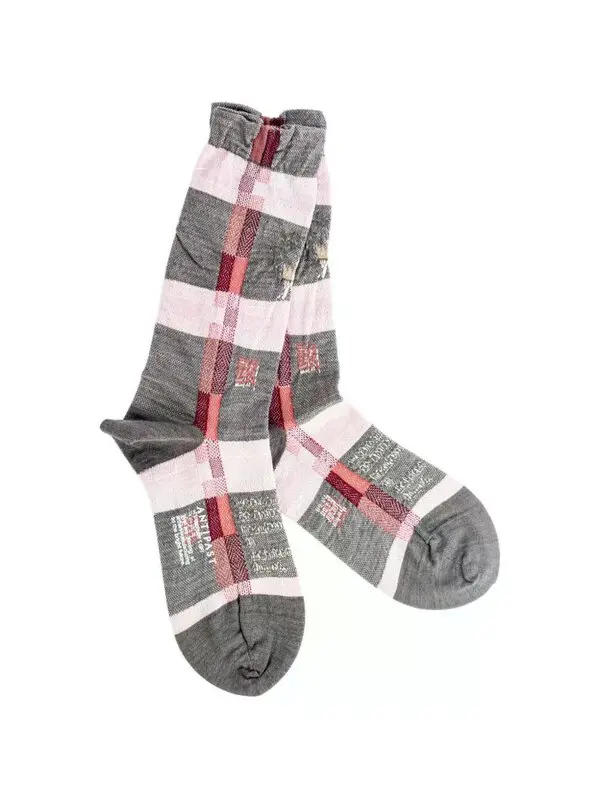 ANTIPAST Check-pattern Knitted Socks