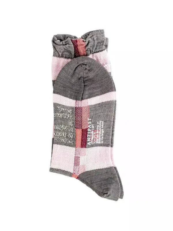 ANTIPAST Check-pattern Knitted Socks