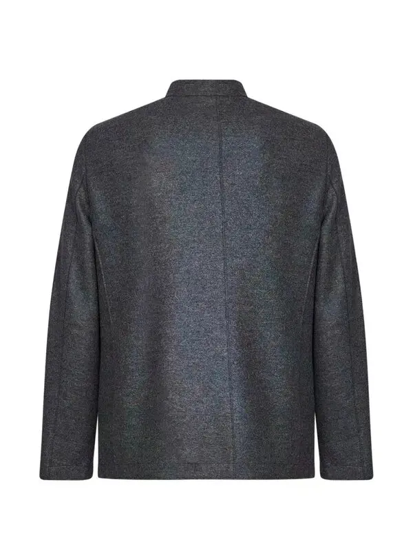 Harris Wharf London Nehru Mandarin-collar Virgin-wool Jacket - Grey