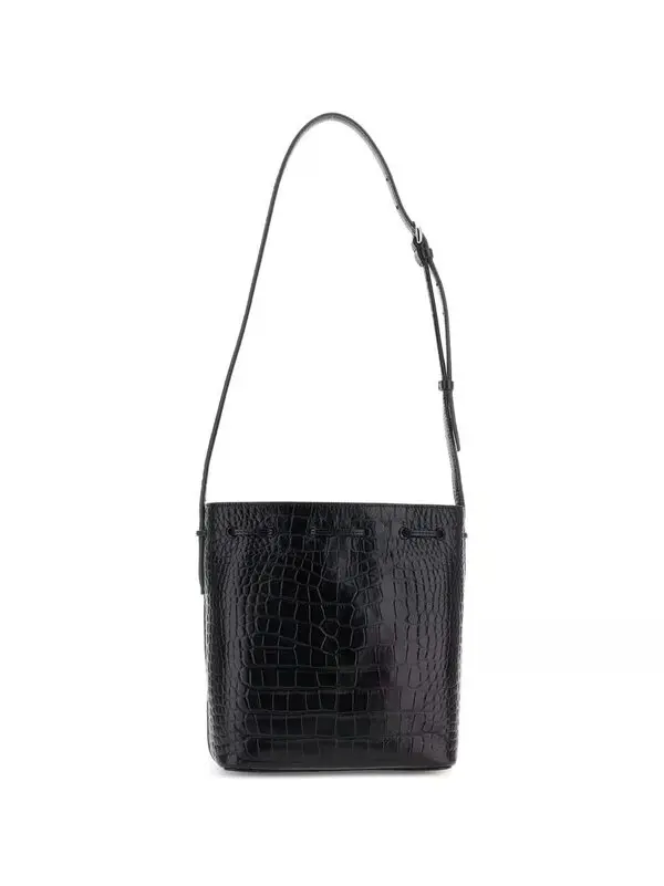 LIFFNER Small Charm Crocodile-effect Leather Bucket Bag