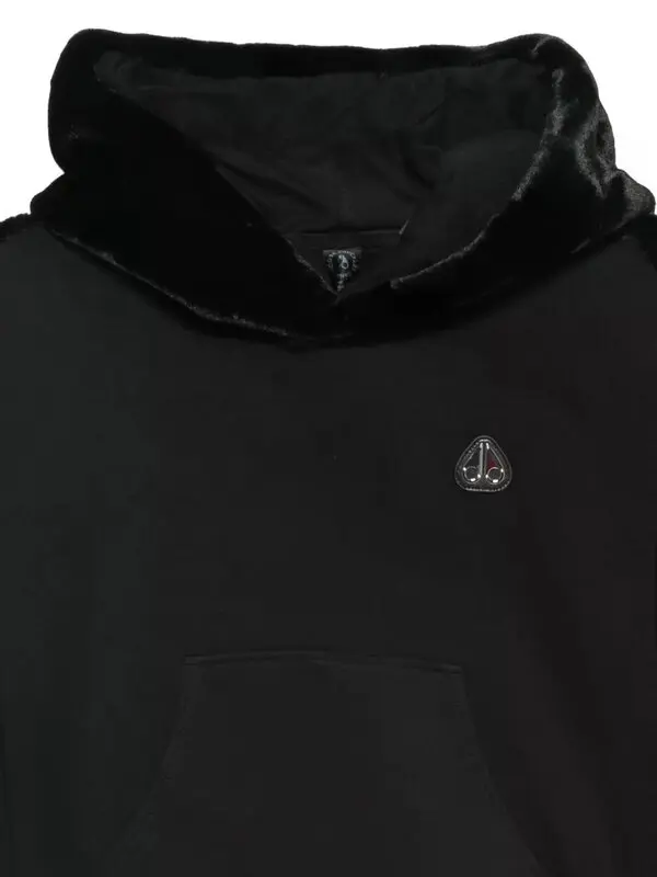 Moose Knuckles Logo-patch Hoodie - Black