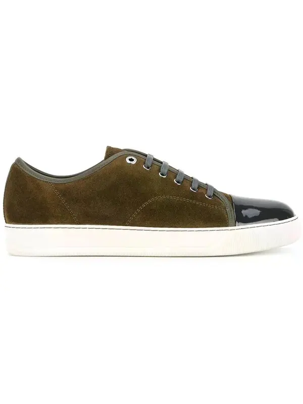 LANVIN Patent-leather Cap-toe Sneakers - Green