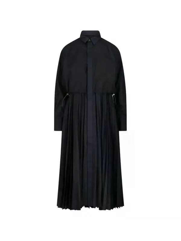 Sacai Pleated Drawstring-waist Dress