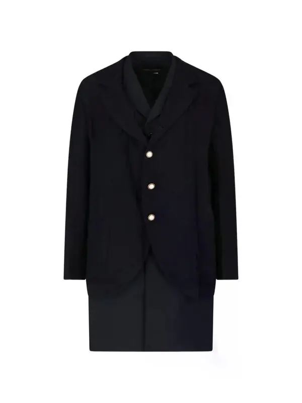 Comme Des Garçons Layered Pearl-button Coat