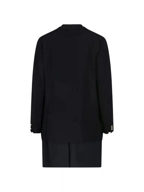 Comme Des Garçons Layered Pearl-button Coat