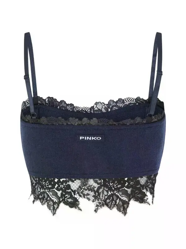 Pinko Lace-trim Knitted Top - Blue