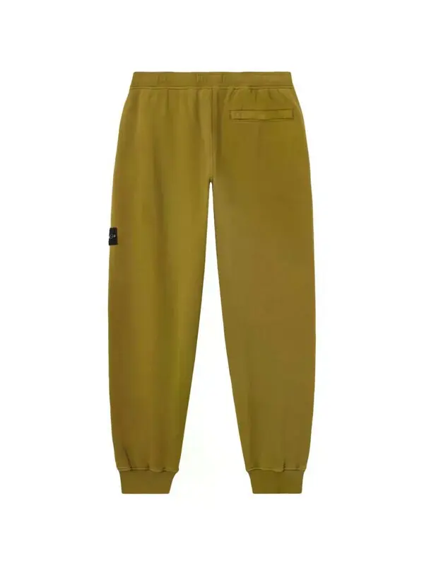 Stone Island 6200012 Brushed Organic Cotton Fleece Regular-fit Joggers With Ribbed Cuffs - Green