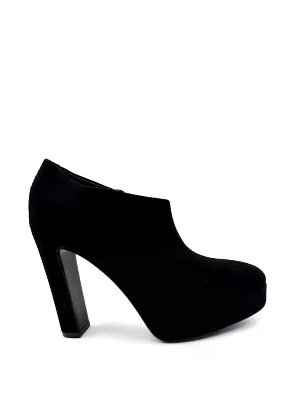 GUGLIELMO ROTTA Suede-effect Platform Pumps - Black