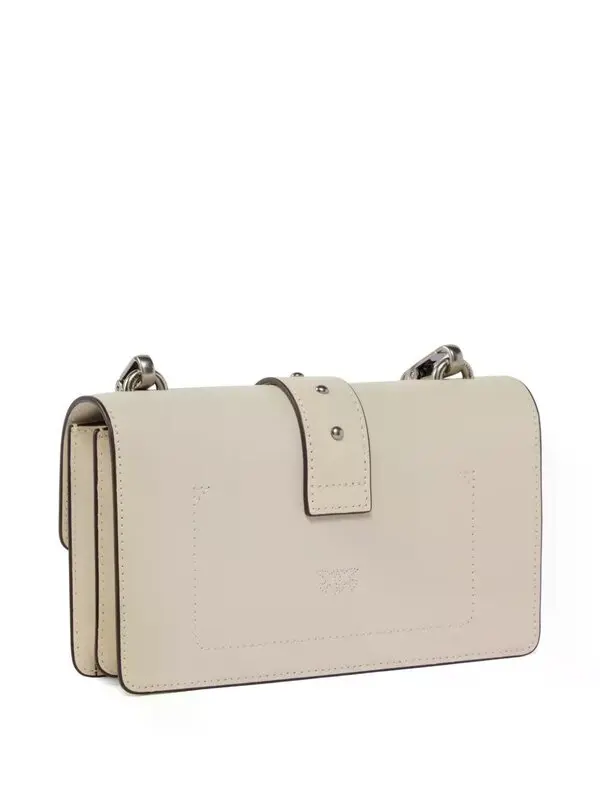 Pinko Small Love Bag One Leather Shoulder Bag With New Buckle - Neutrals