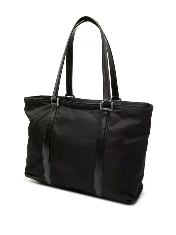 Prada 2013-2026 Saffiano Trimmed Tessuto Tote Bag
