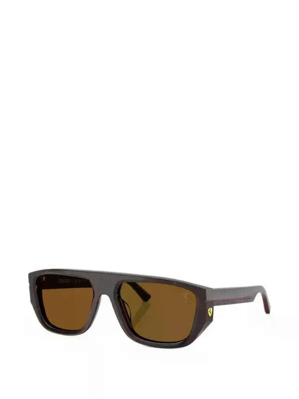 SCUDERIA FERRARI Tortoiseshell-effect Rectangle-frame Sunglasses - Brown