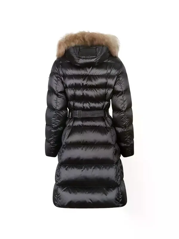 Moncler Belted Fur-trim Coat