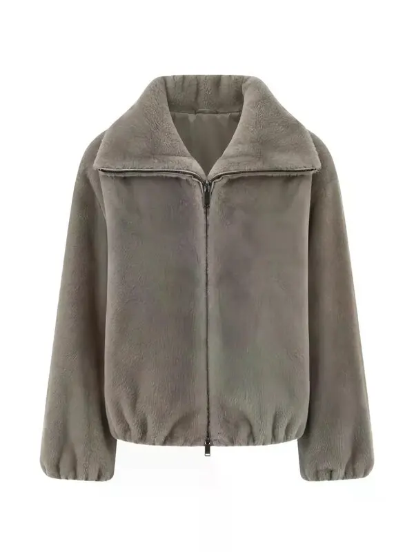 P.a.r.o.s.h Faux-fur Elasticated-hem Jacket - Neutrals