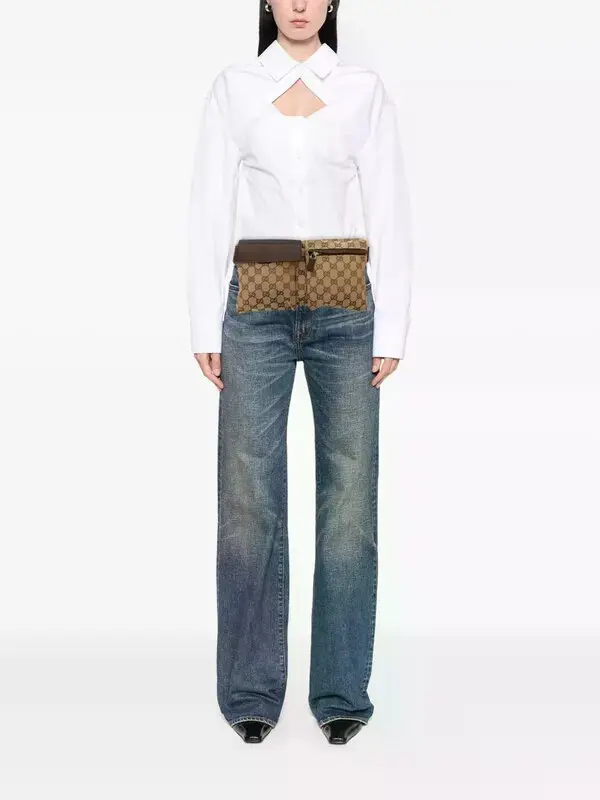 Gucci 2000-2015 Gg Canvas Double Pocket Belt Bag