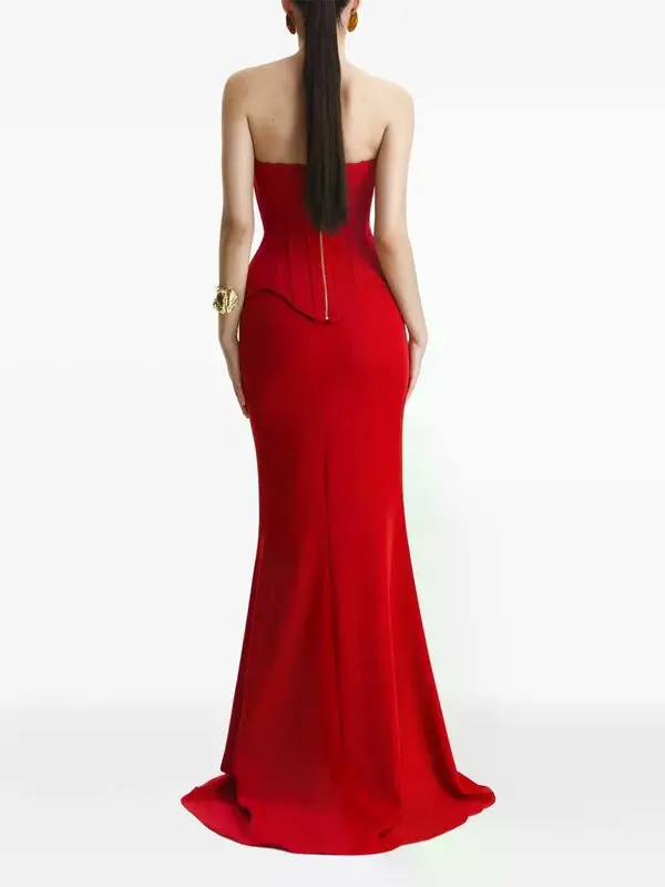 BENEDETTO Strapless Peplum Corset Top