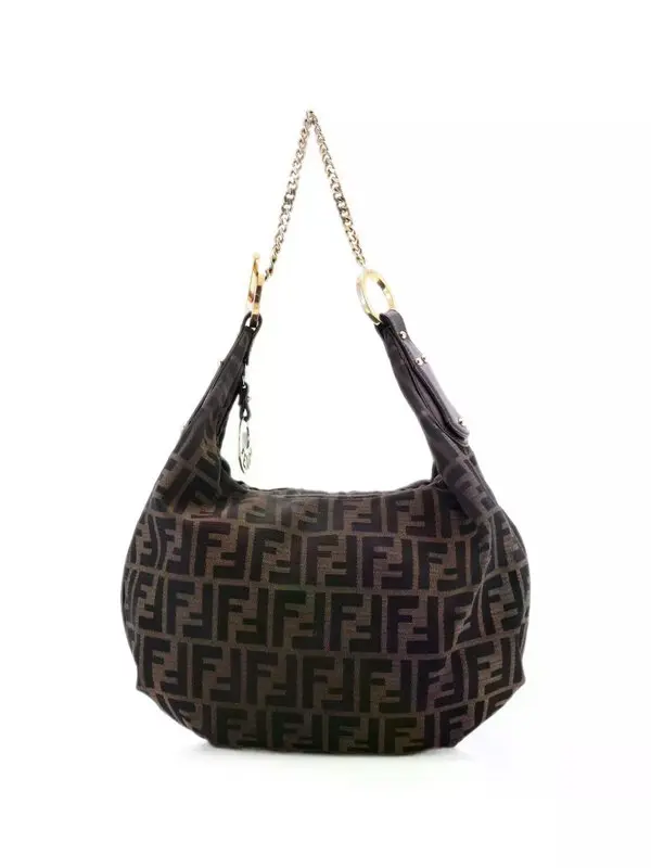 Fendi Chef Chain Zucca Canvas Medium Hobo Bag - Brown