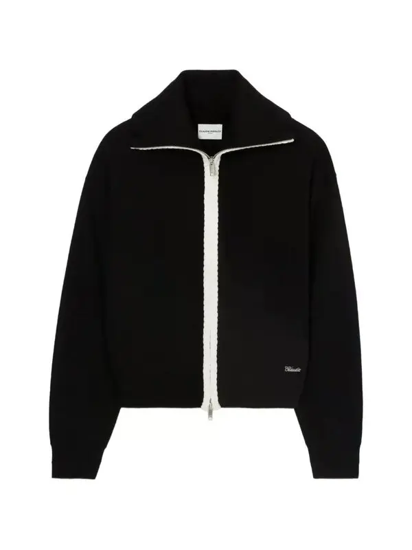Claudie Pierlot Zip-neck Knitted Cardigan