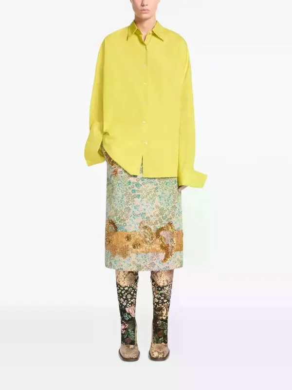Dries Van Noten Cotton Cocoon Shirt - Yellow