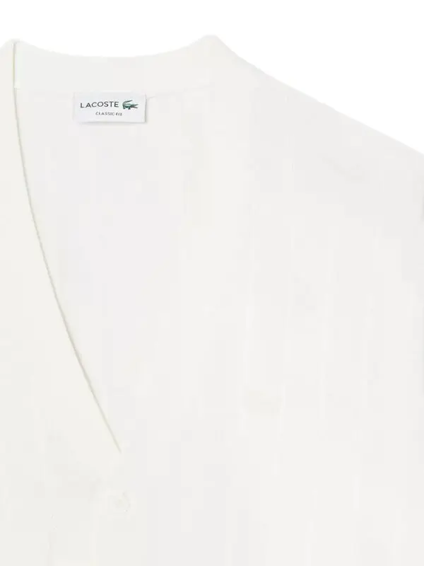 Lacoste Ribbed-knit V-neck Cardigan