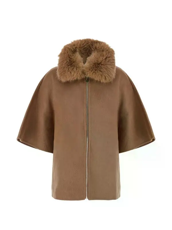 GIOVANNI PARIS Clementine Faux-fur Collar Cape