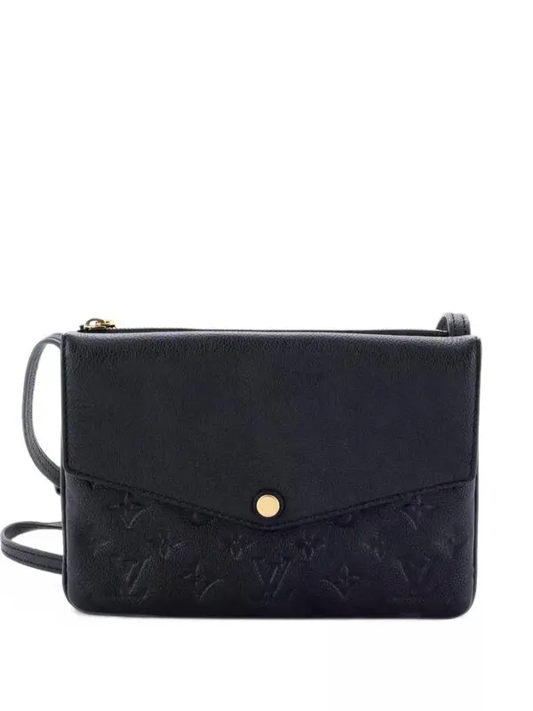 LOUIS VUITTON Twice Handbag Monogram Empreinte Leather Crossbody Bag - Black