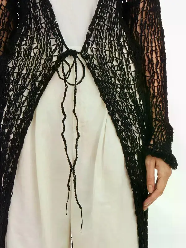 TOTALLY. H Open-knit Front-tie Cardigan