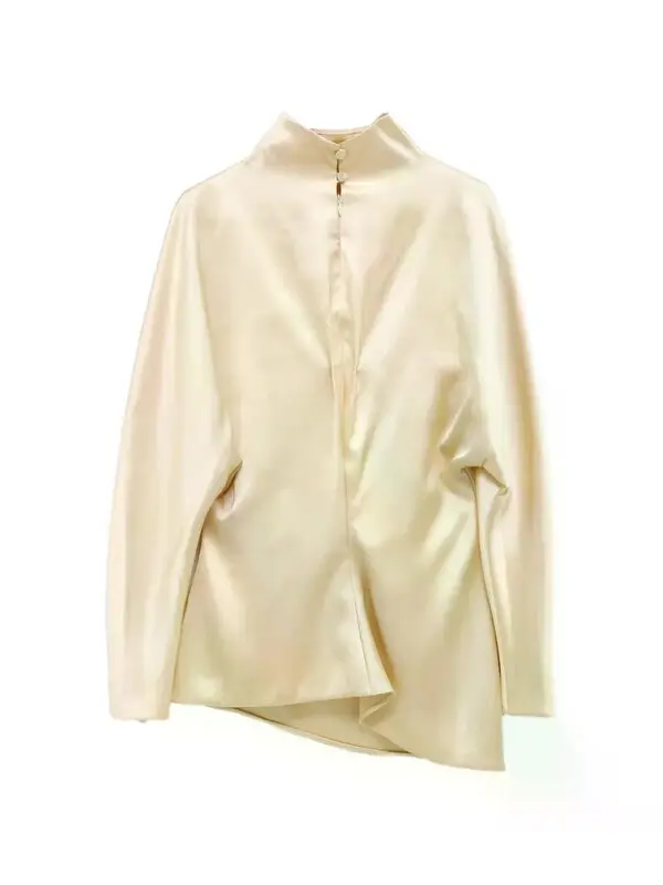 Khaite Asymmetric-hem Satin Blouse