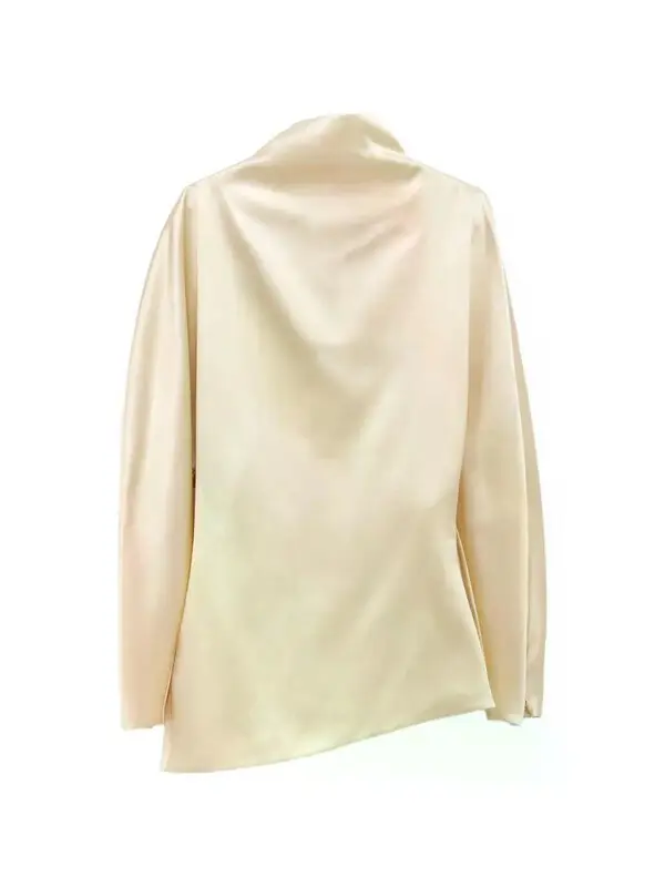 Khaite Asymmetric-hem Satin Blouse