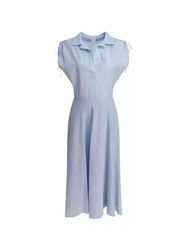 INES DE LA FRESSANGE PARIS Striped Seersucker Midi Dress