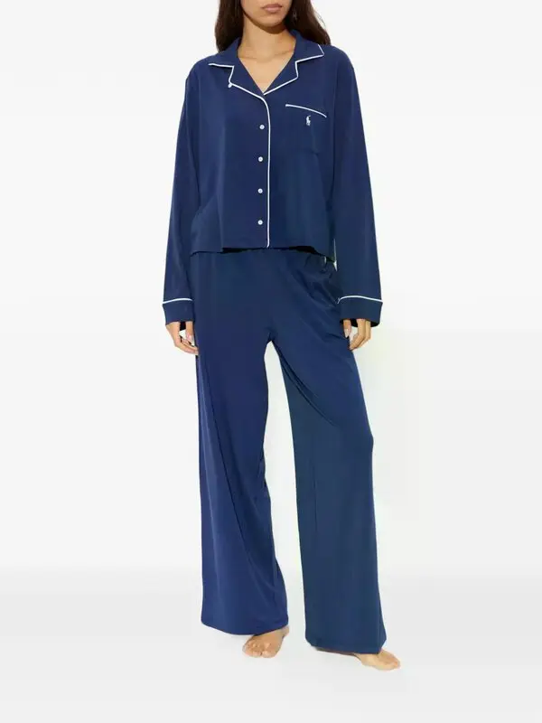 Polo Ralph Lauren Logo-embroidered Contrast-trim Pajama