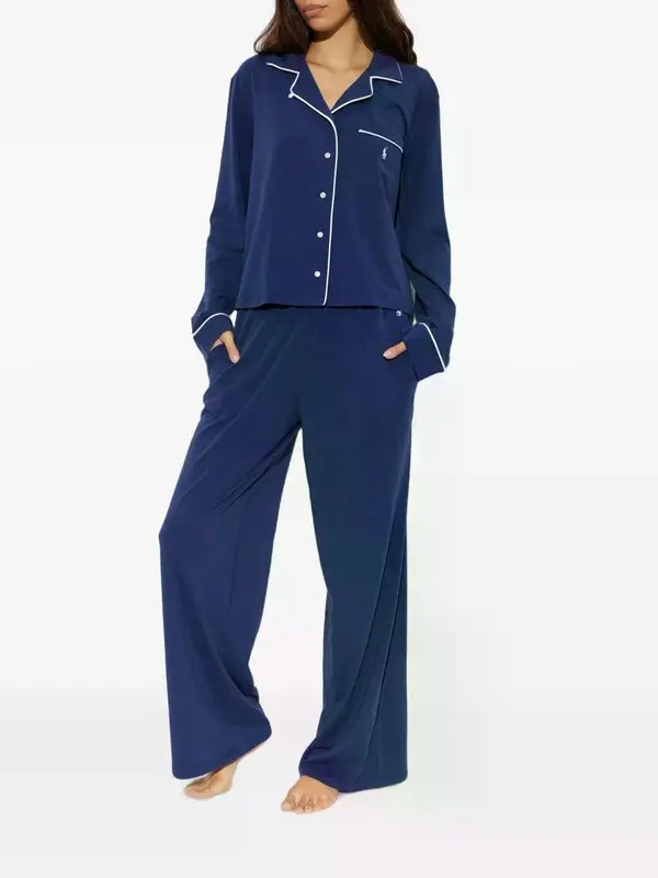 Polo Ralph Lauren Logo-embroidered Contrast-trim Pajama